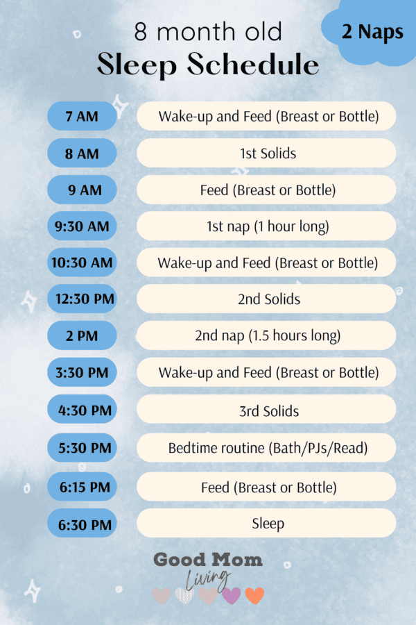 8 Month Old Sleep Schedule for Baby (And Nap Routine) - Good Mom Living