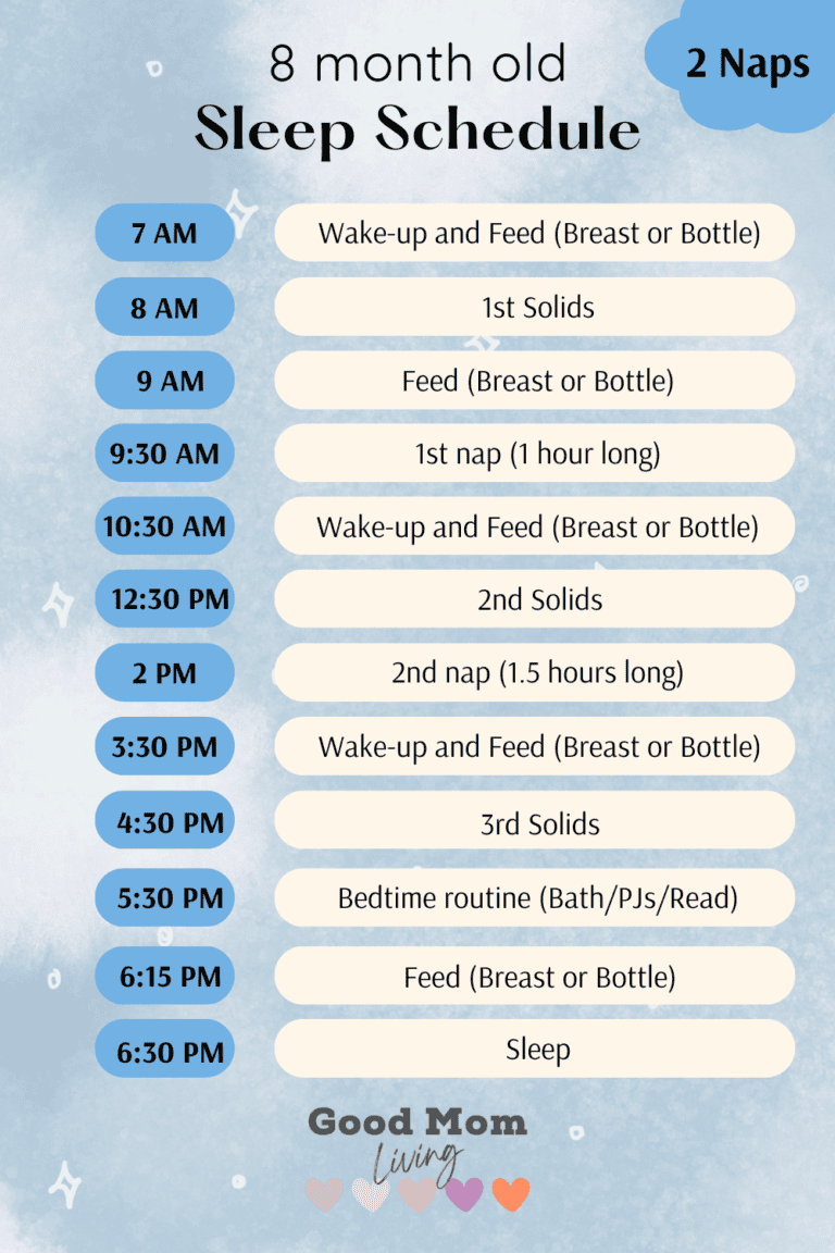 8 Month Old Sleep Schedule for Baby (And Nap Routine) - Good Mom Living