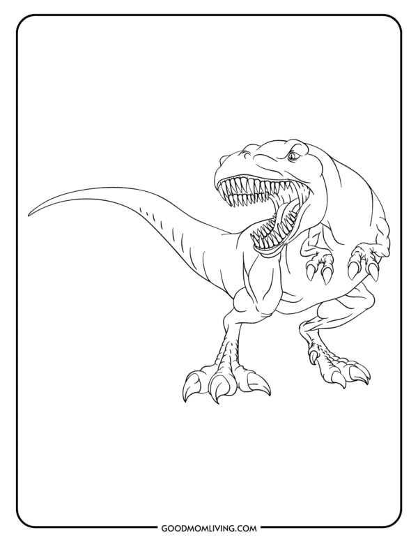 60+ T Rex Coloring Page Printables (FREE for Kids) - Good Mom Living