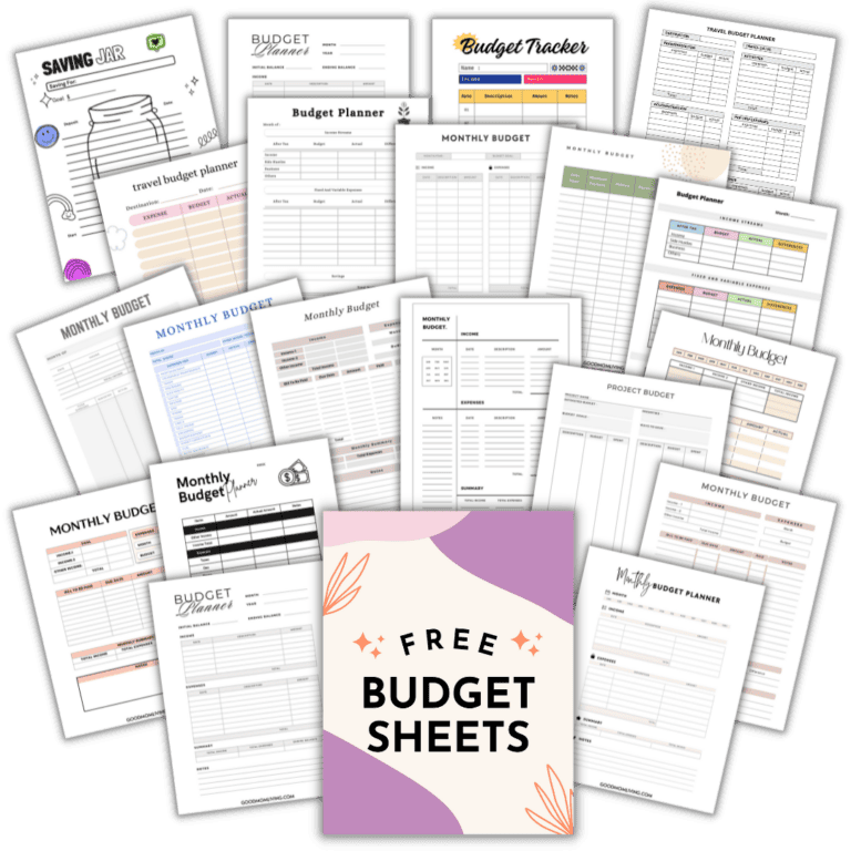 20 Free Printable Budget Sheets to Manage Your Money - Good Mom Living