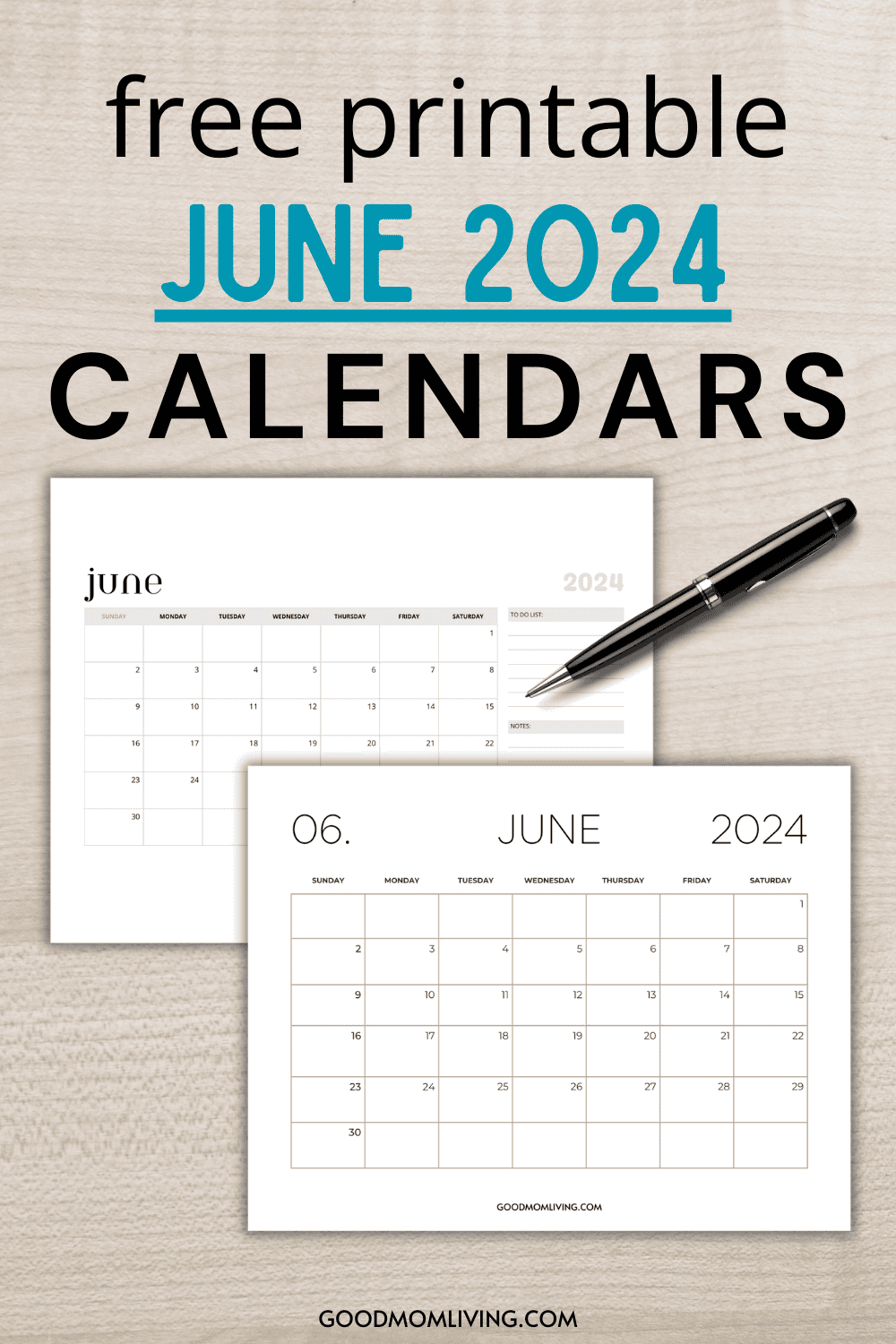 Free June 2024 Calendar Printable for Summer Events - Good Mom Living
