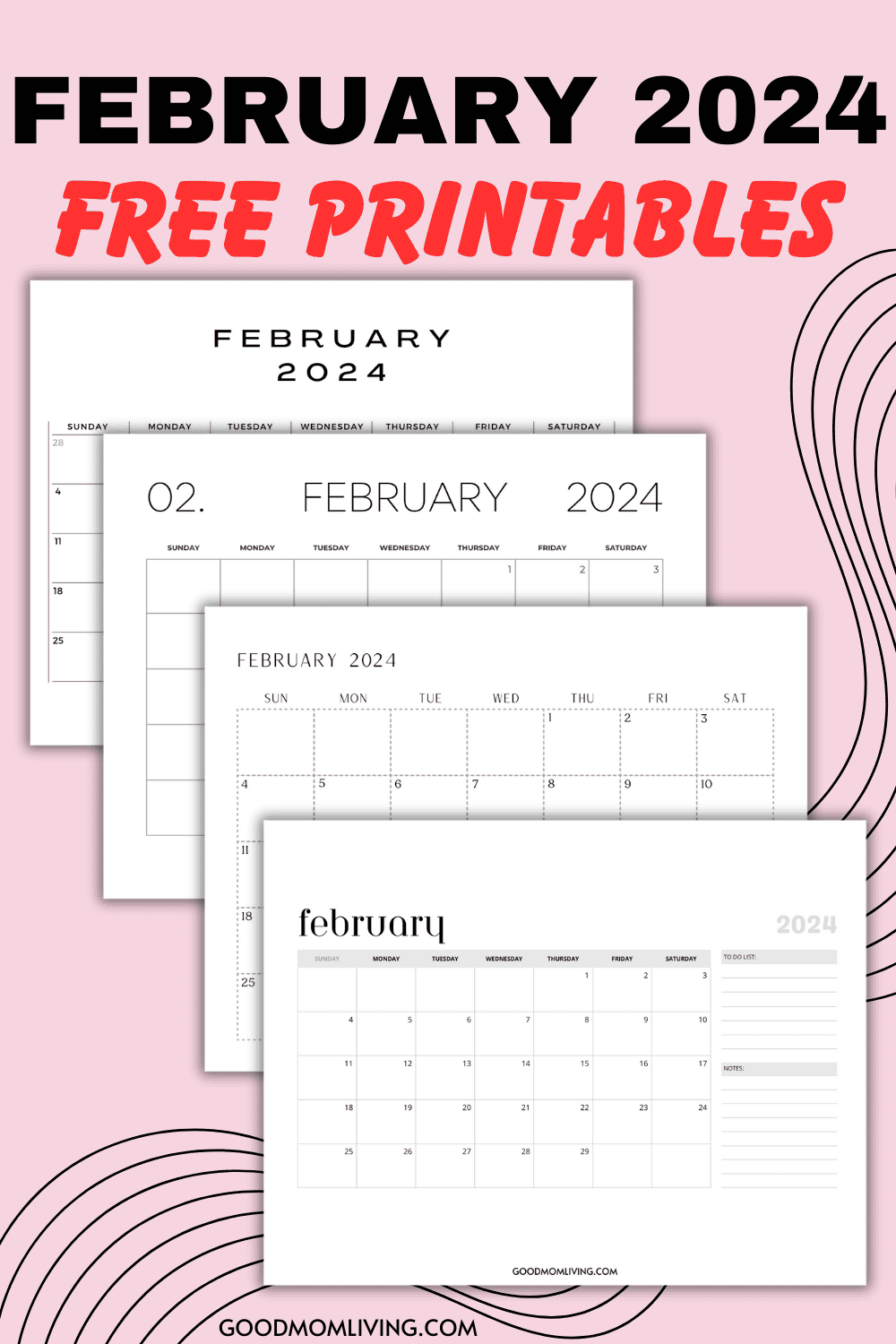 Simple February 2024 Calendar Printable (Free Download) - Good Mom Living