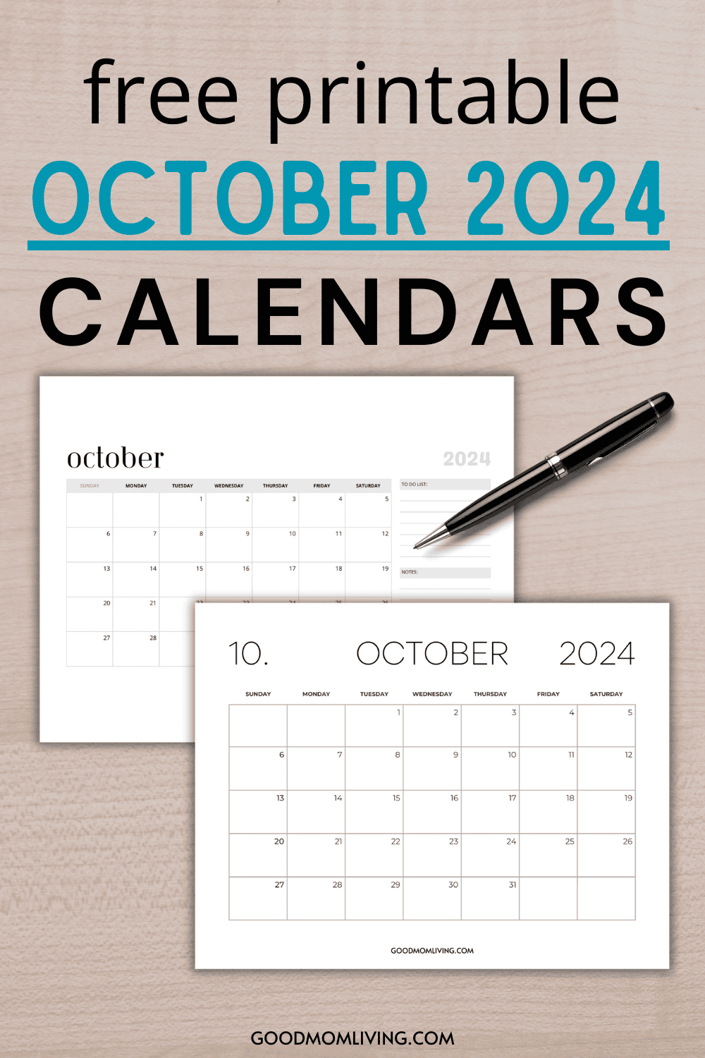 Free October 2024 Calendar Printable to Stay on Top of Fall Fun - Good ...