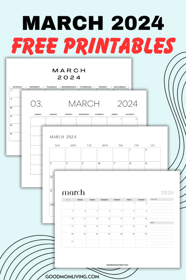 Free March 2024 Calendar Printable to Stay Ahead - Good Mom Living