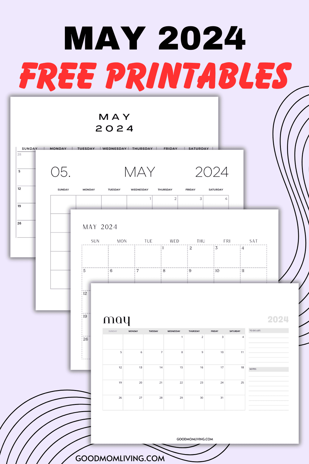Free May 2024 Calendar Printable for End-of-School Things - Good Mom Living