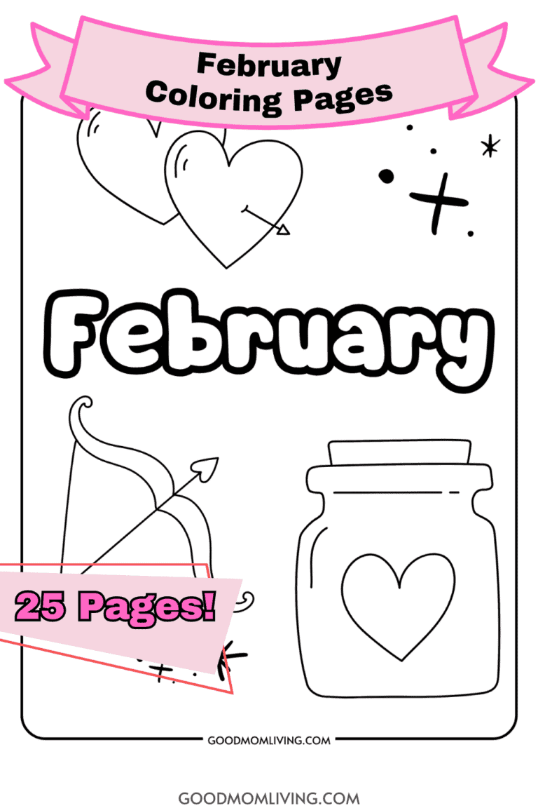 February Coloring Pages (Free Printable PDF Page) - Good Mom Living