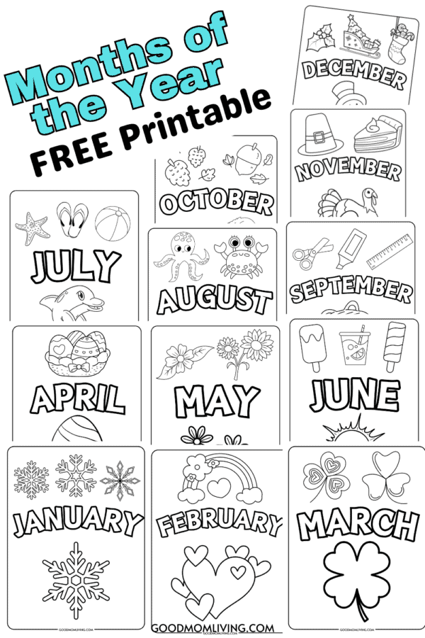 Months of the Year Coloring Pages (Free Printable) - Good Mom Living