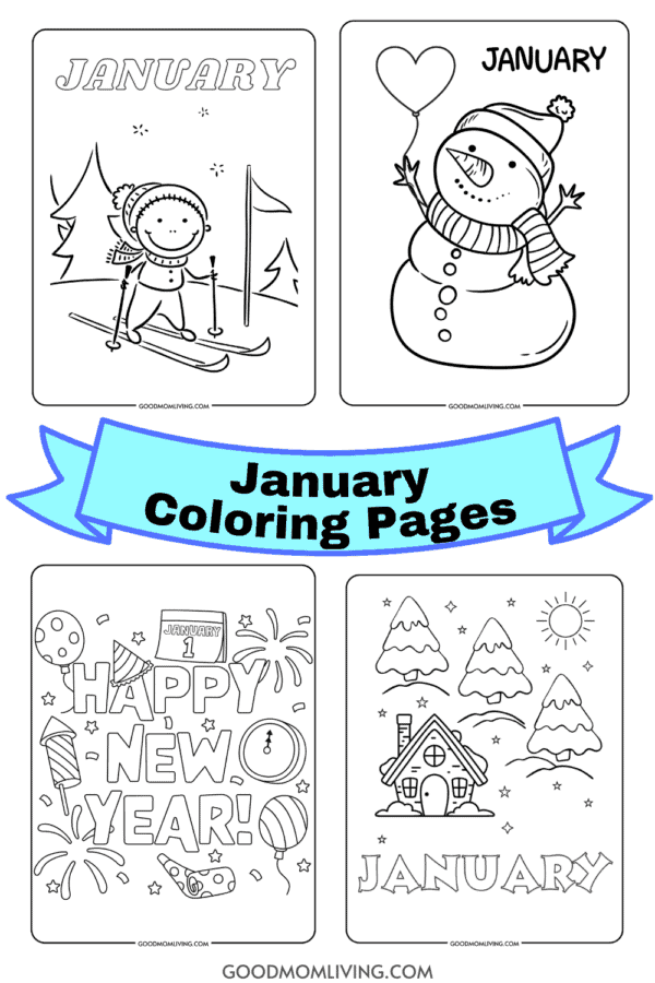 January Coloring Pages (Free Printable PDF Page) - Good Mom Living