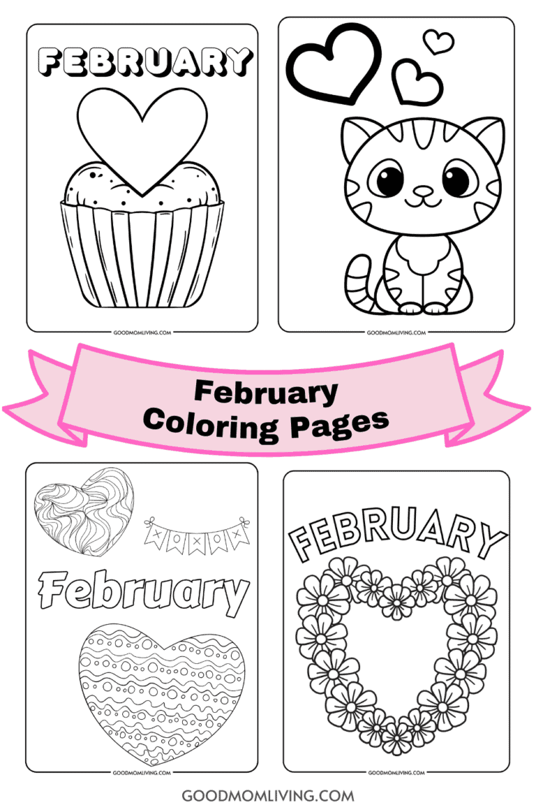February Coloring Pages (Free Printable PDF Page) - Good Mom Living