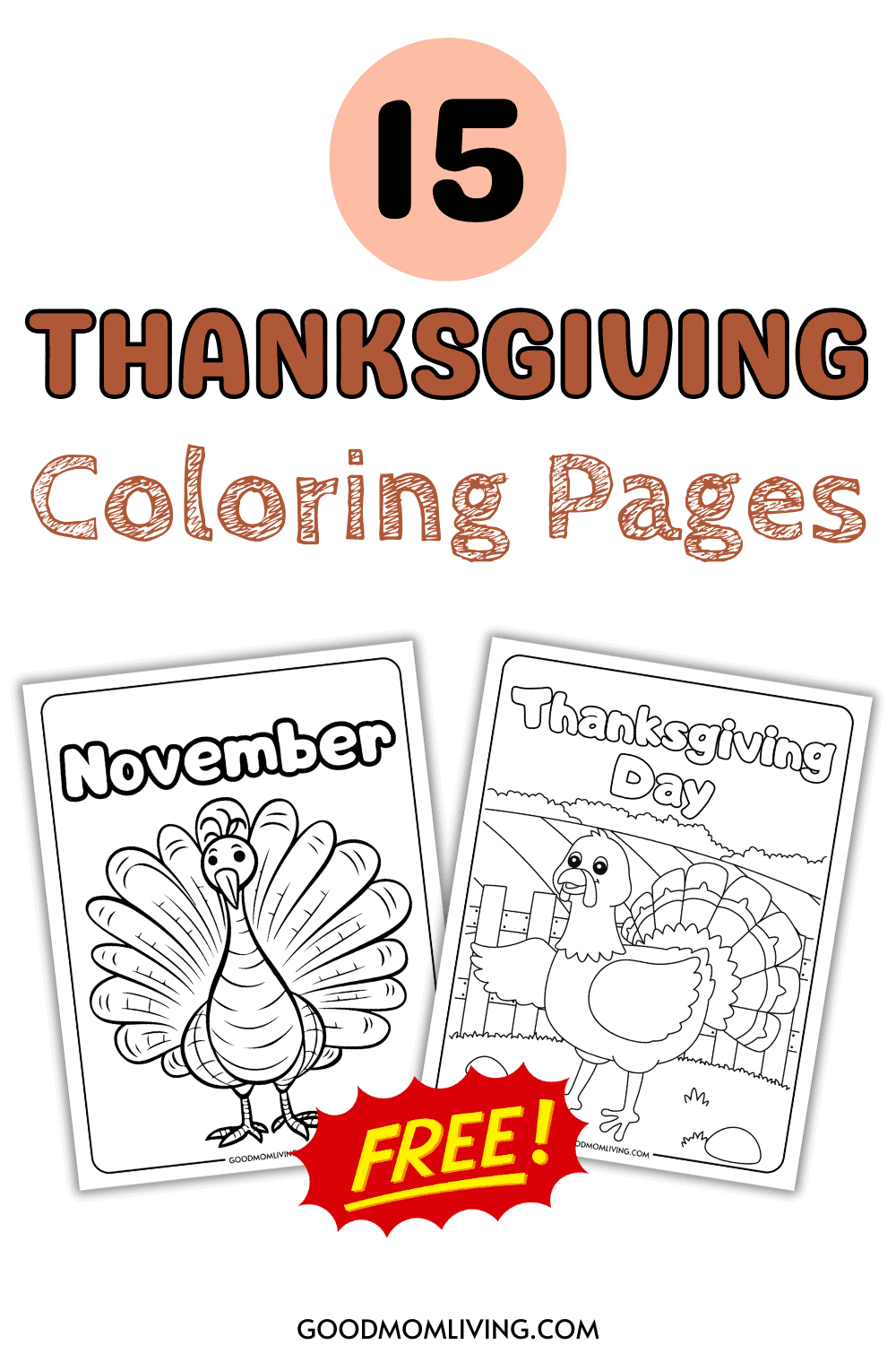 November Coloring Pages (Free Fall Printables) - Good Mom Living
