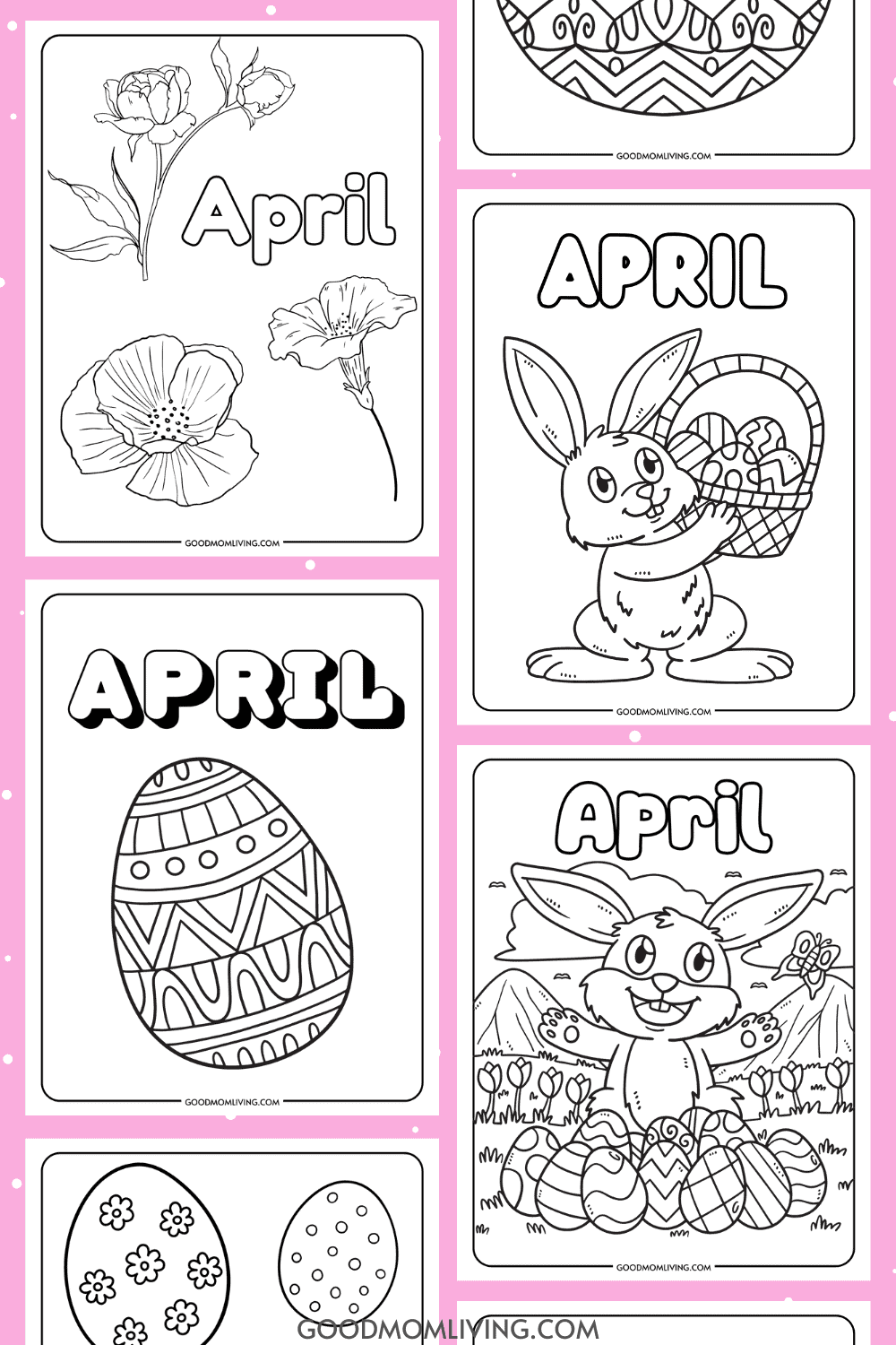 April Coloring Pages (Free Spring Coloring Pages) - Good Mom Living