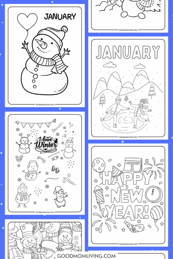 January Coloring Pages (Free Printable PDF Page) - Good Mom Living
