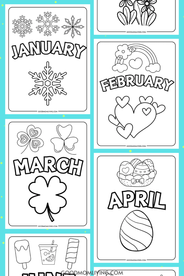 Months of the Year Coloring Pages (Free Printable) - Good Mom Living