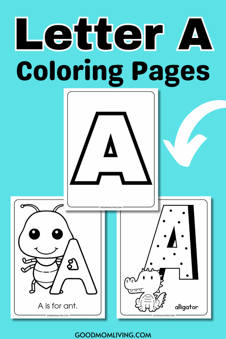 Letter A Coloring Pages: Free Alphabet Coloring Page - Good Mom Living