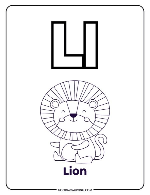 Letter L Coloring Pages: Free Alphabet Coloring Page - Good Mom Living