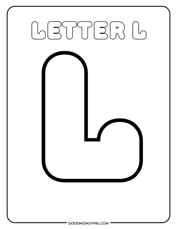 Letter L Coloring Pages: Free Alphabet Coloring Page - Good Mom Living