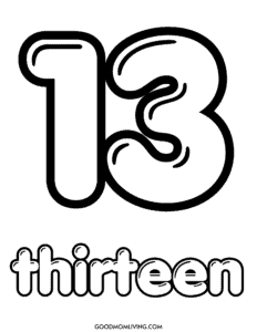 Bubble Number 13 Printable (13 Bubble Number) - Good Mom Living