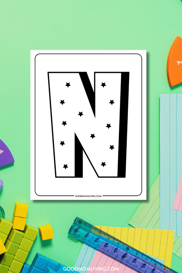 Letter N Coloring Page: Free Alphabet Printable Pages - Good Mom Living