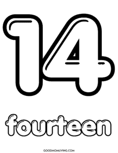 Bubble Number 14 Printable (Free Number 14 Bubble) - Good Mom Living
