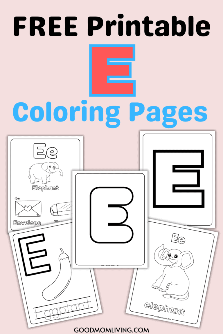 Letter E Coloring Page: Free Alphabet Printable Pages - Good Mom Living