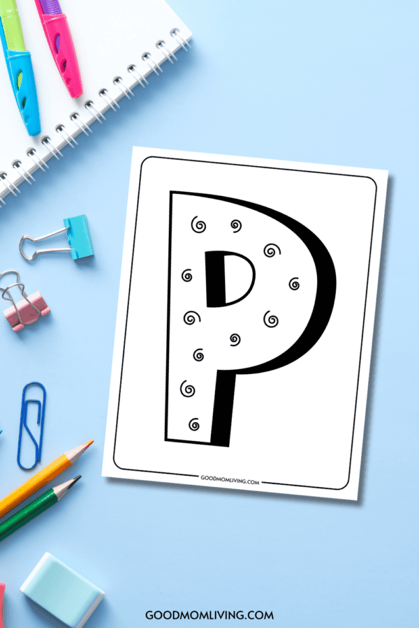 Letter P Coloring Pages: Free Alphabet Coloring Page - Good Mom Living