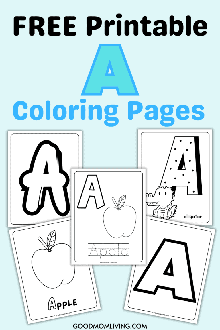 Letter A Coloring Pages: Free Alphabet Coloring Page - Good Mom Living