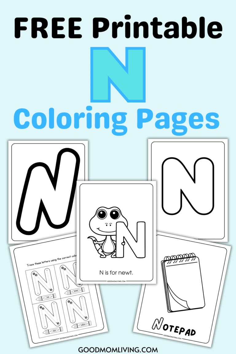 Letter N Coloring Page: Free Alphabet Printable Pages - Good Mom Living