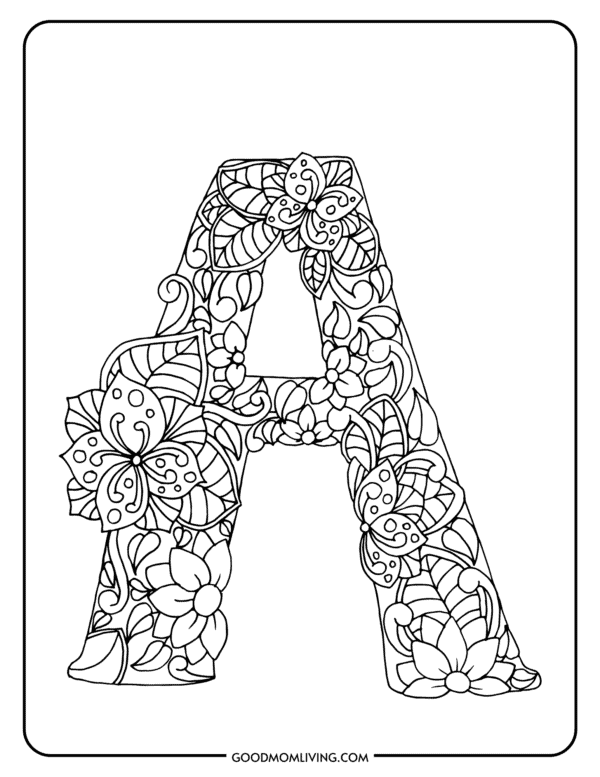 Letter A Coloring Pages: Free Alphabet Coloring Page - Good Mom Living