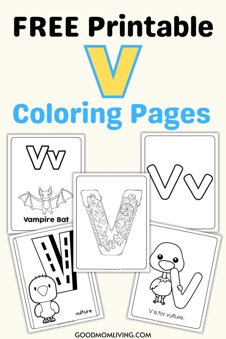Letter V Coloring Pages: Free Alphabet Printable - Good Mom Living