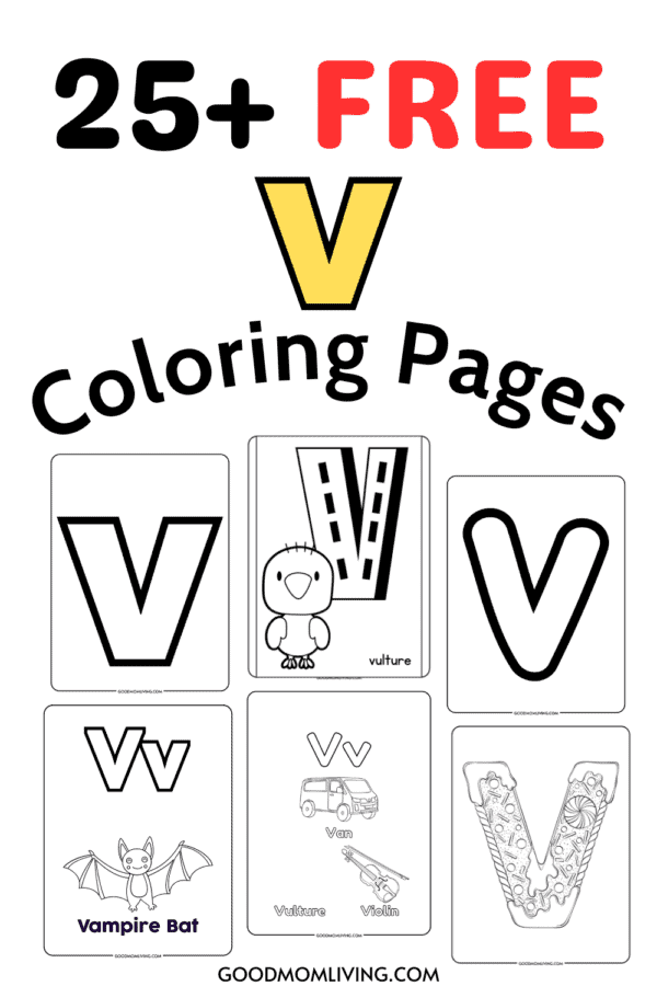 Letter V Coloring Pages: Free Alphabet Printable - Good Mom Living