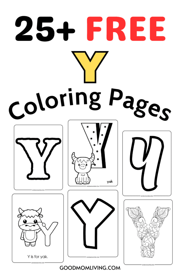 Letter Y Coloring Pages: Free Alphabet Printable Page - Good Mom Living