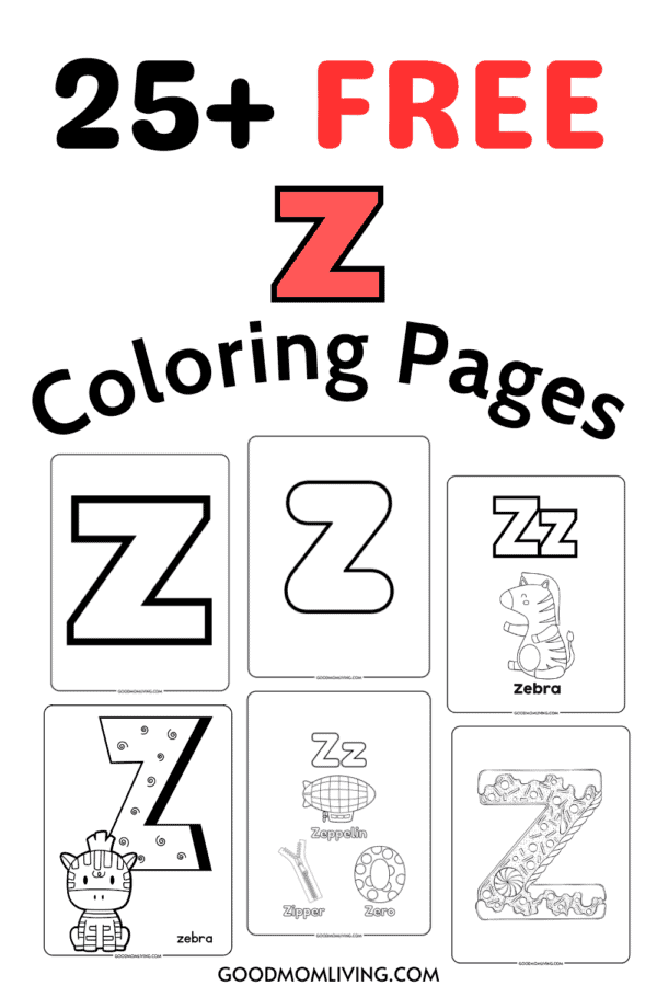 Letter Z Coloring Page Free Alphabet Printables Good Mom Living
