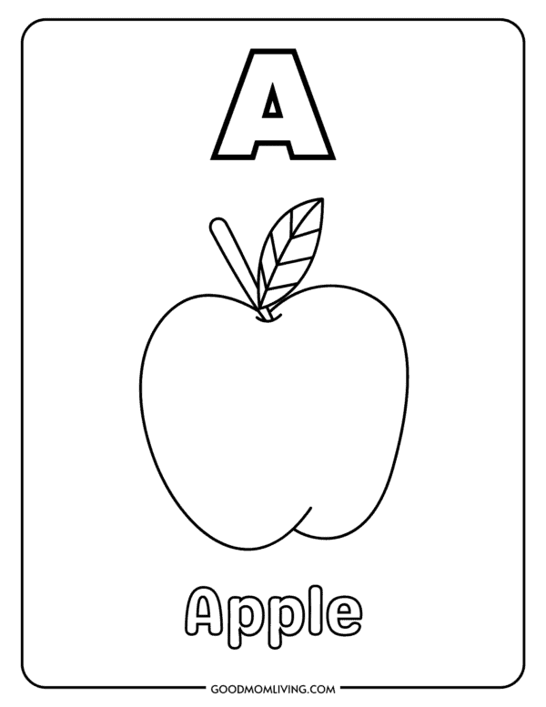 Letter A Coloring Pages: Free Alphabet Coloring Page - Good Mom Living