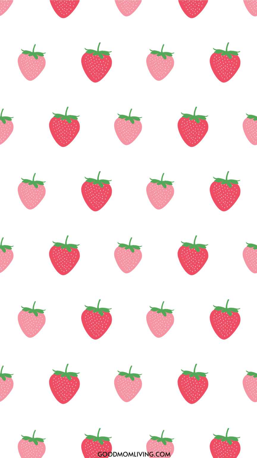 Cute Strawberry Wallpaper for iPhone Free Download - Good Mom Living