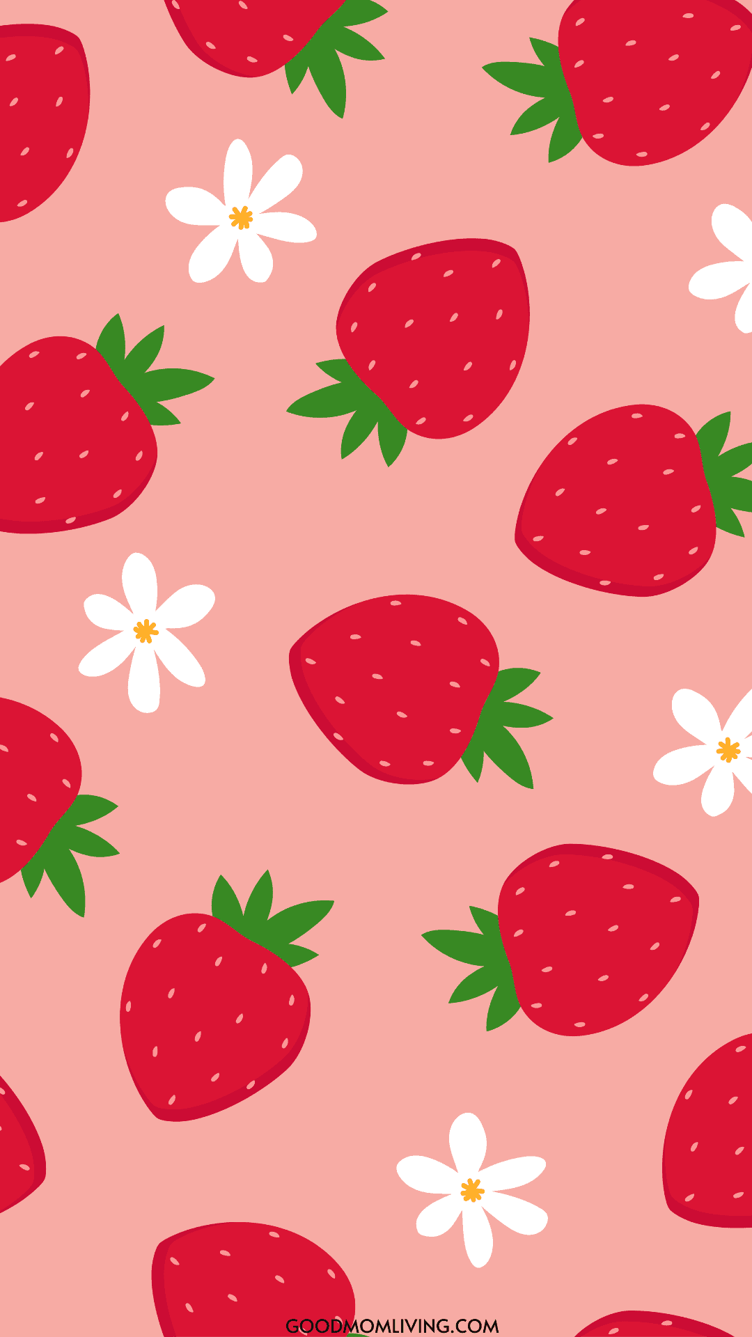 Cute Strawberry Wallpaper for iPhone Free Download - Good Mom Living