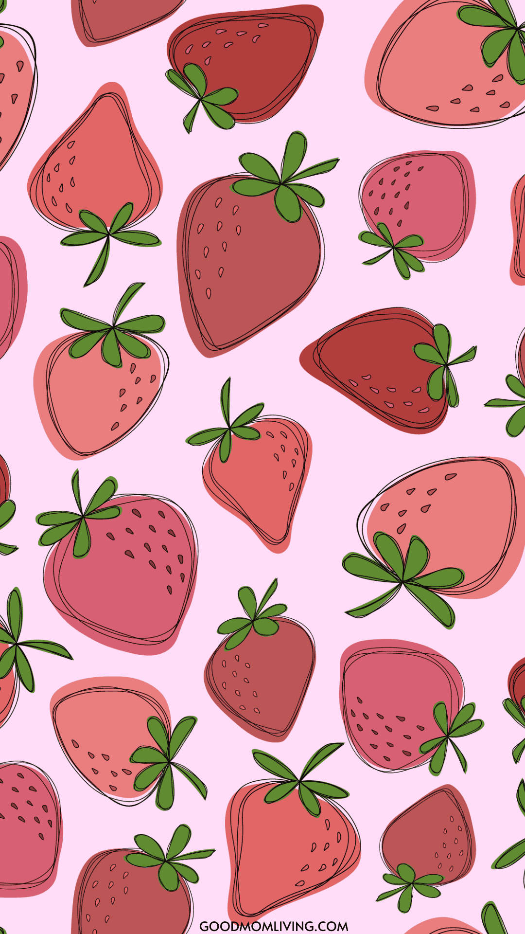Cute Strawberry Wallpaper for iPhone Free Download - Good Mom Living