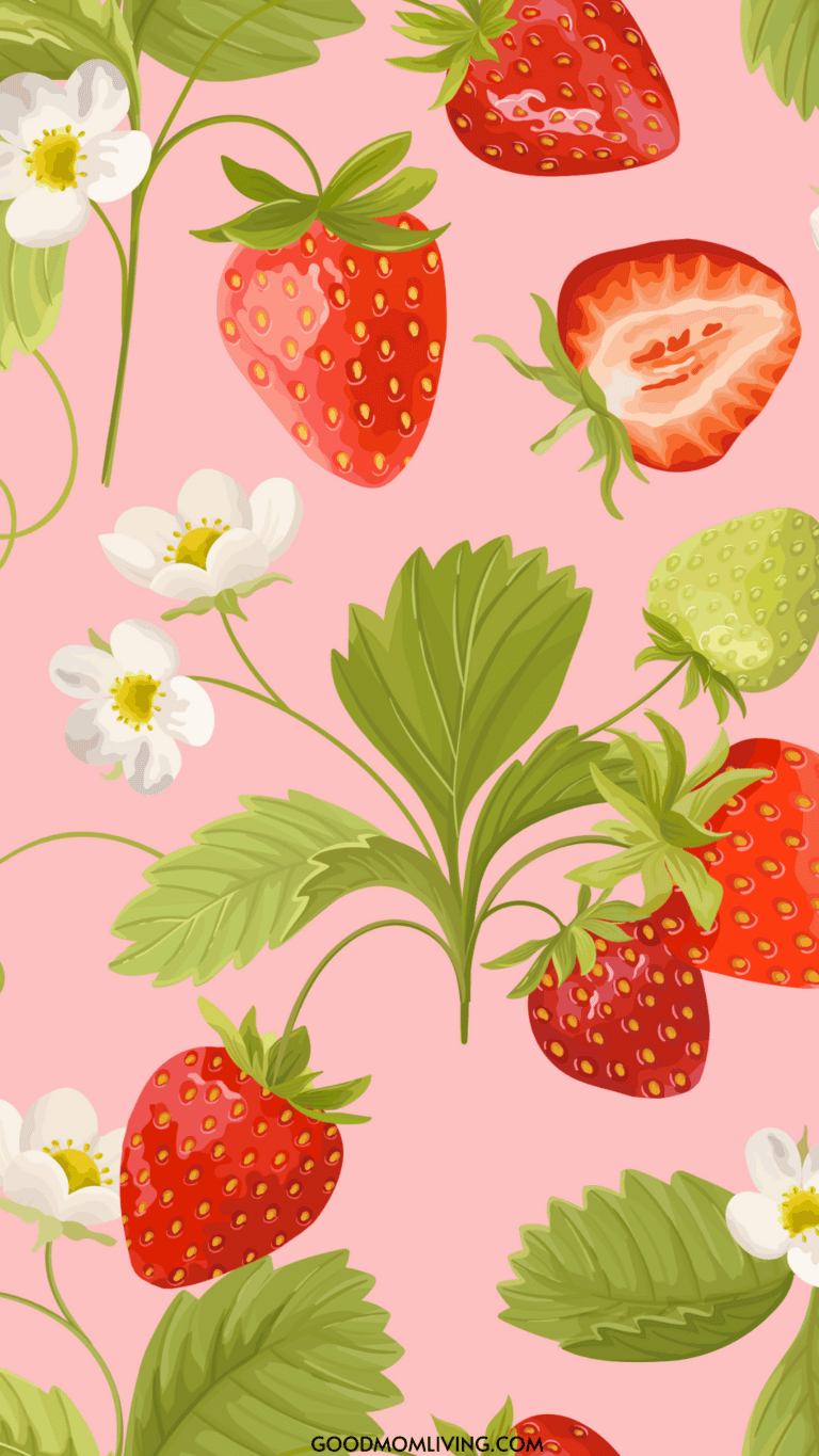 Cute Strawberry Wallpaper for iPhone Free Download - Good Mom Living