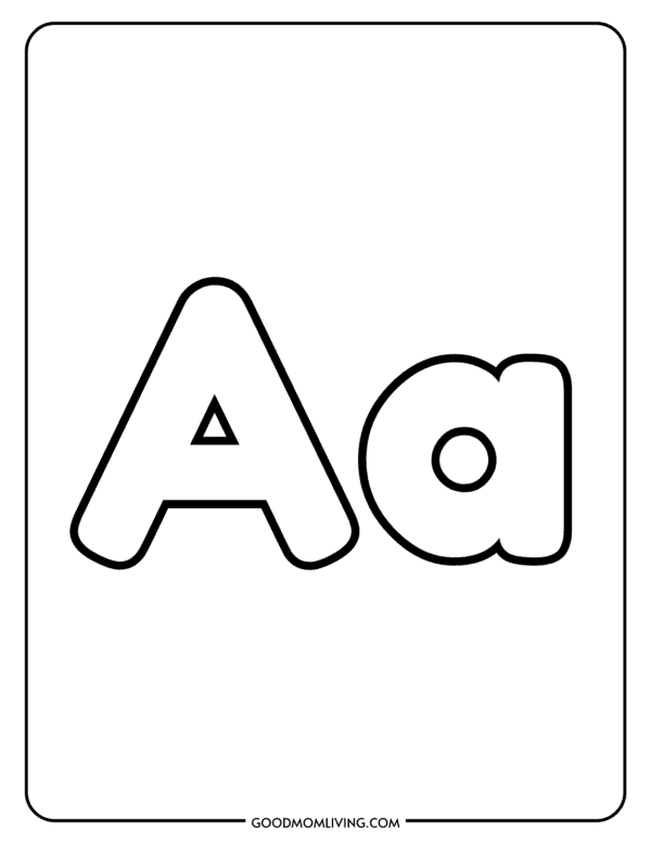 Letter A Coloring Pages: Free Alphabet Coloring Page - Good Mom Living