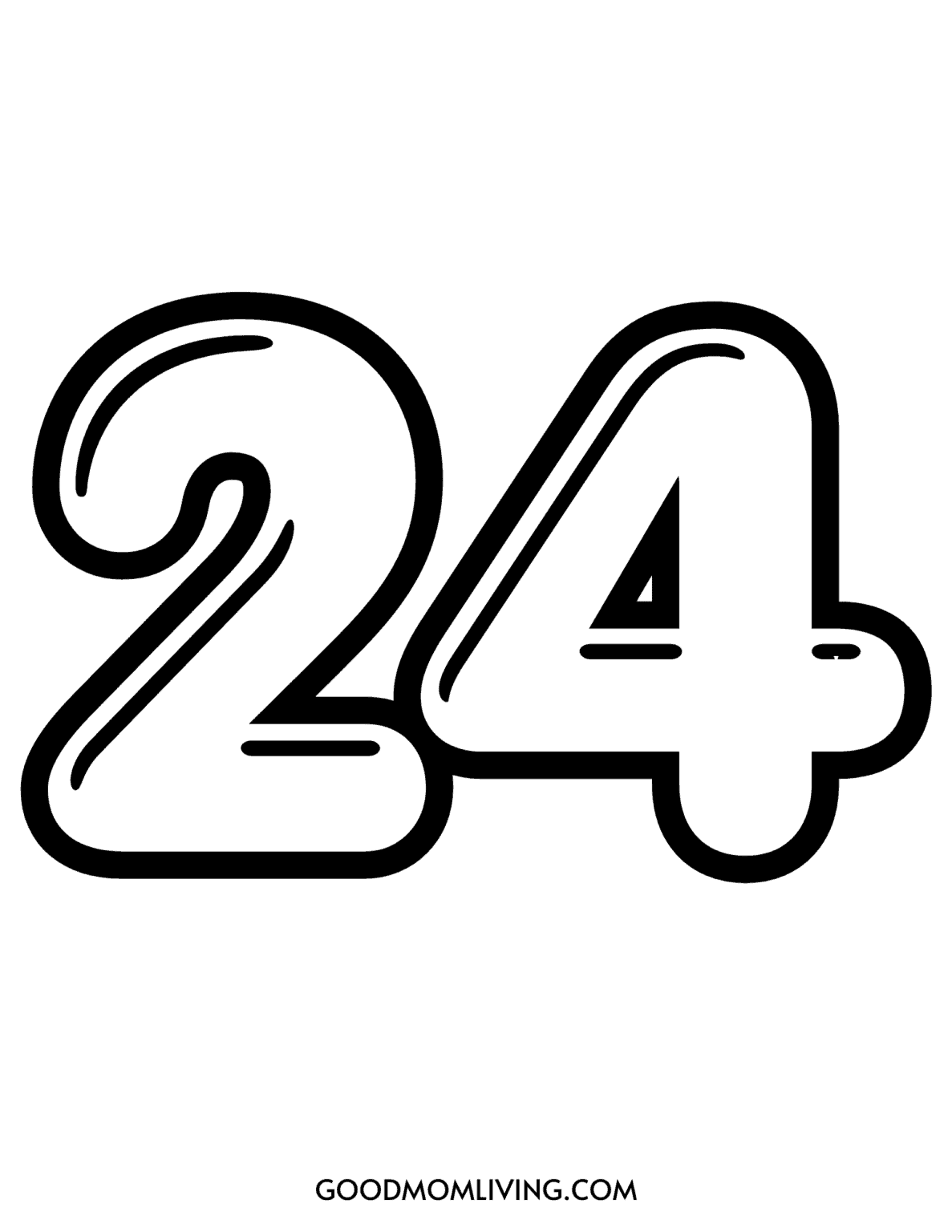 Bubble Number 24 Printable (Number 24 Bubble Free) - Good Mom Living