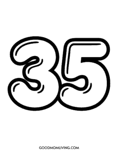 Bubble Number 35 Printable (Free Number 35 Bubble) - Good Mom Living