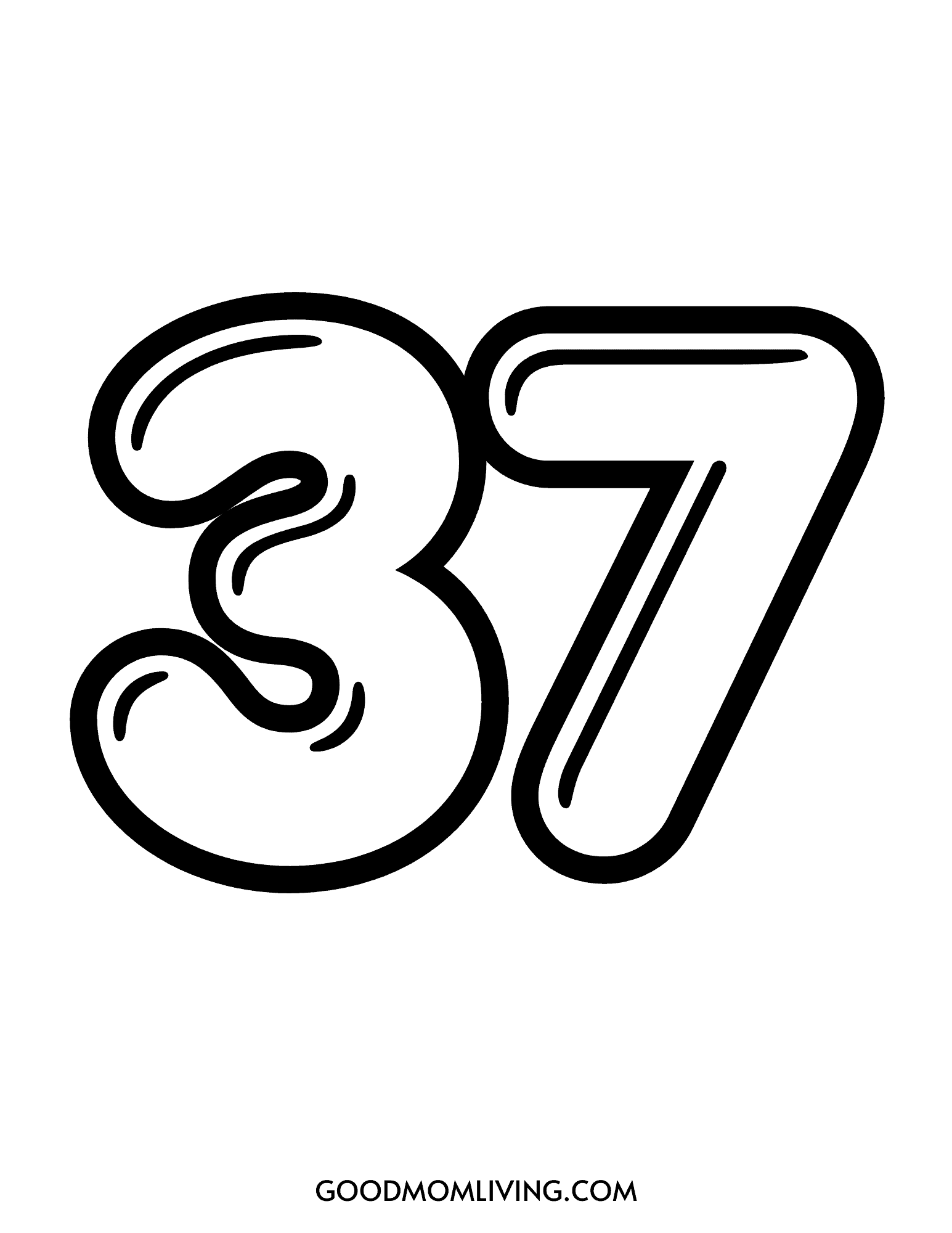 Bubble Number 37 Printable (Number 37 Bubble Free) - Good Mom Living Bubble Number 37 Printable (Number 37 Bubble Free) - Good Mom Living