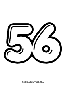 Bubble Number 56 Printable (Number 56 in Bubble Letters) - Good Mom Living