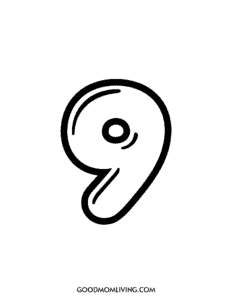 Bubble Number 9 Printable (Bubble 9 Number) - Good Mom Living