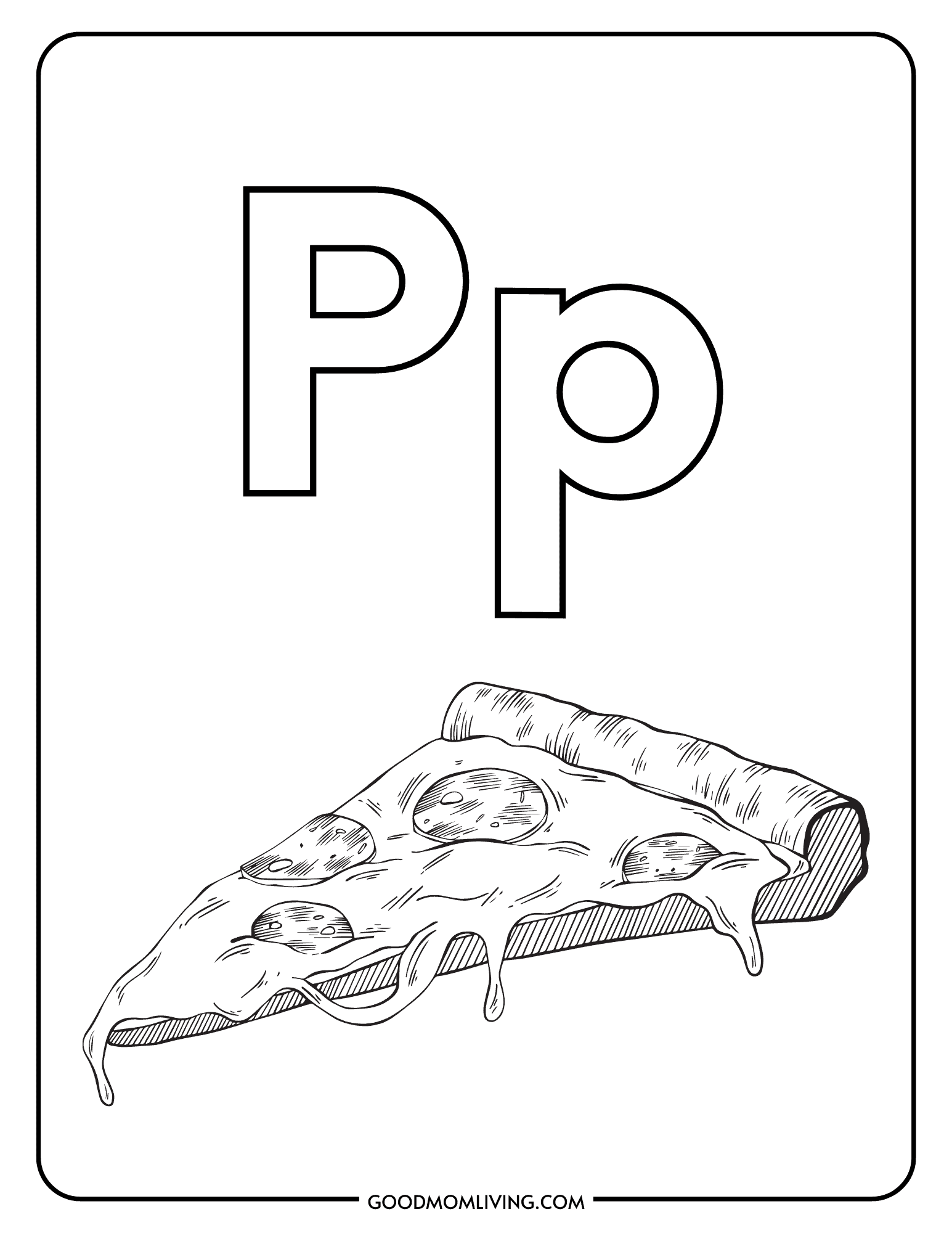 Letter P Coloring Pages: Free Alphabet Coloring Page - Good Mom Living