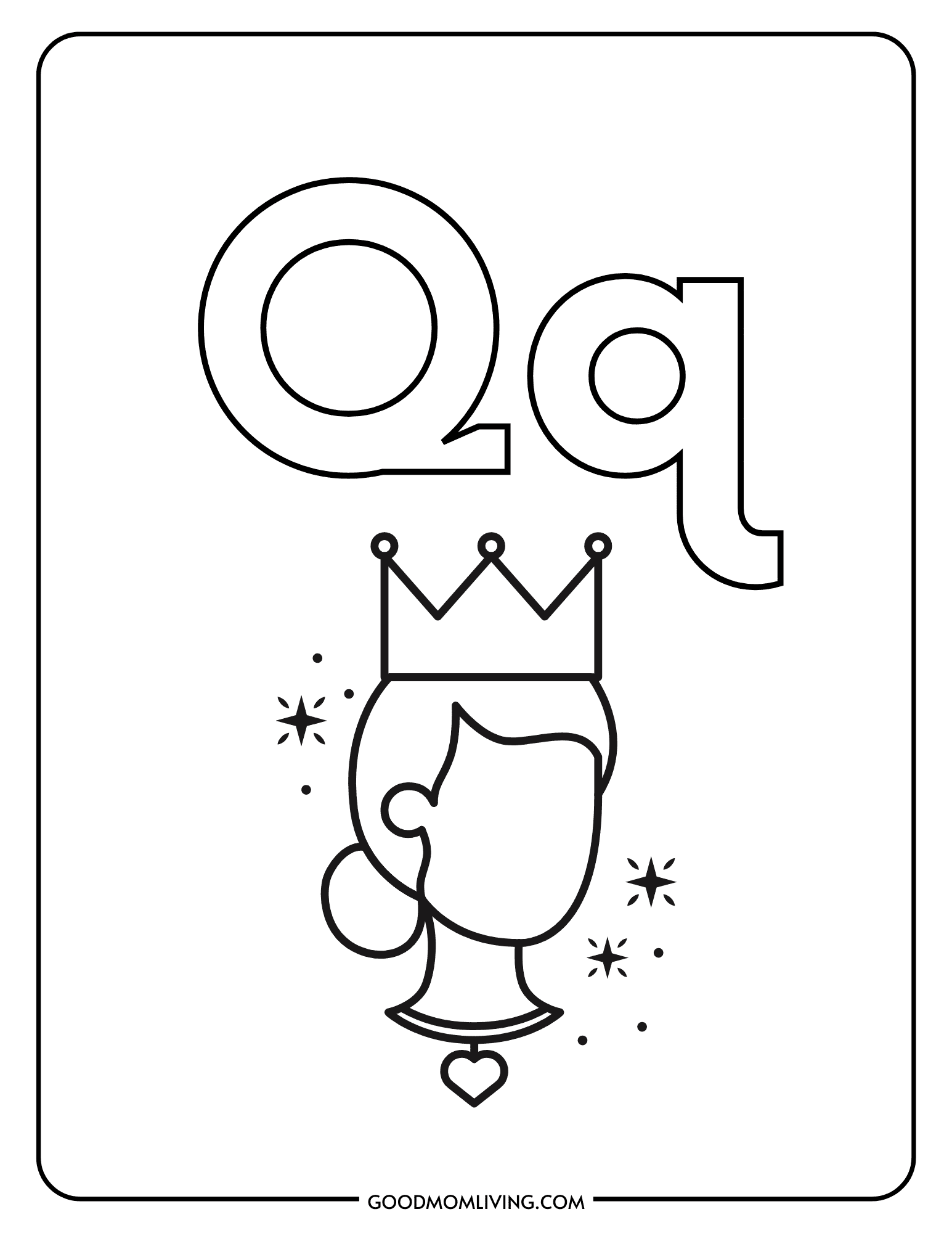 Letter Q Coloring Pages: Free Alphabet Coloring Page - Good Mom Living