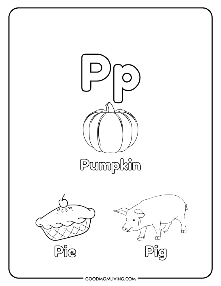 Letter P Coloring Pages: Free Alphabet Coloring Page - Good Mom Living