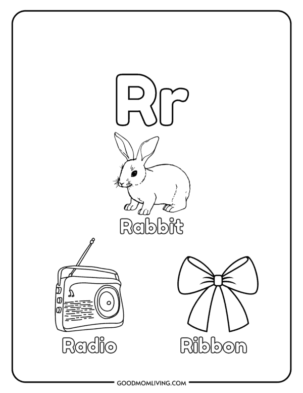 Letter R Coloring Pages: Free Alphabet Printable - Good Mom Living