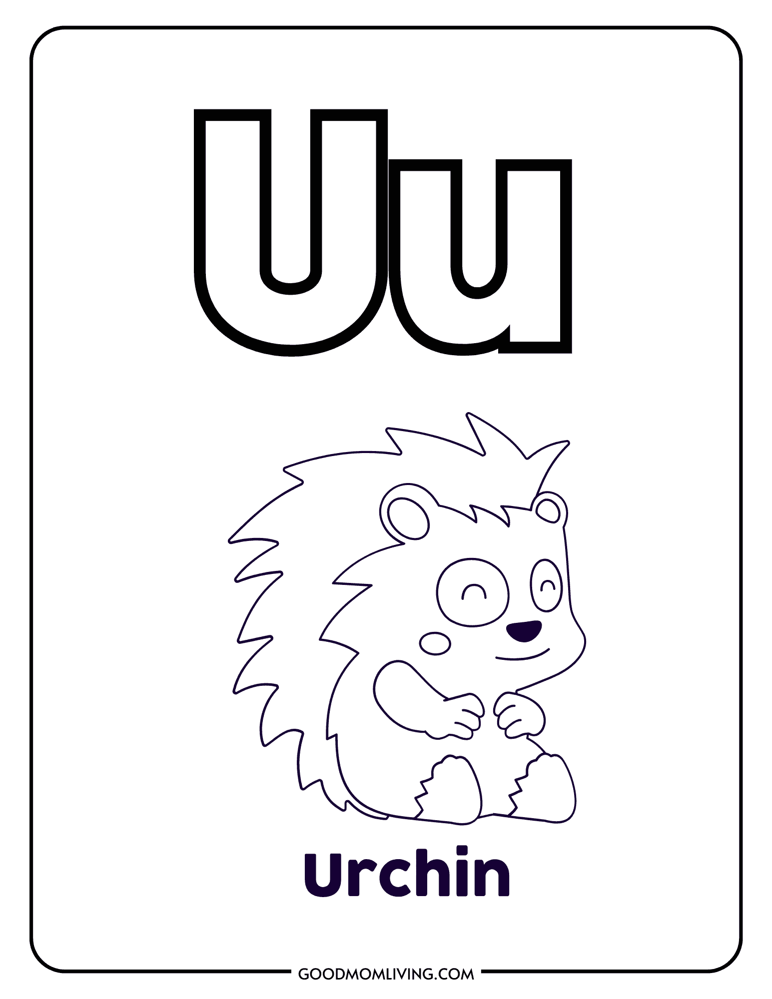 Letter U Coloring Page: Free Alphabet Printable - Good Mom Living