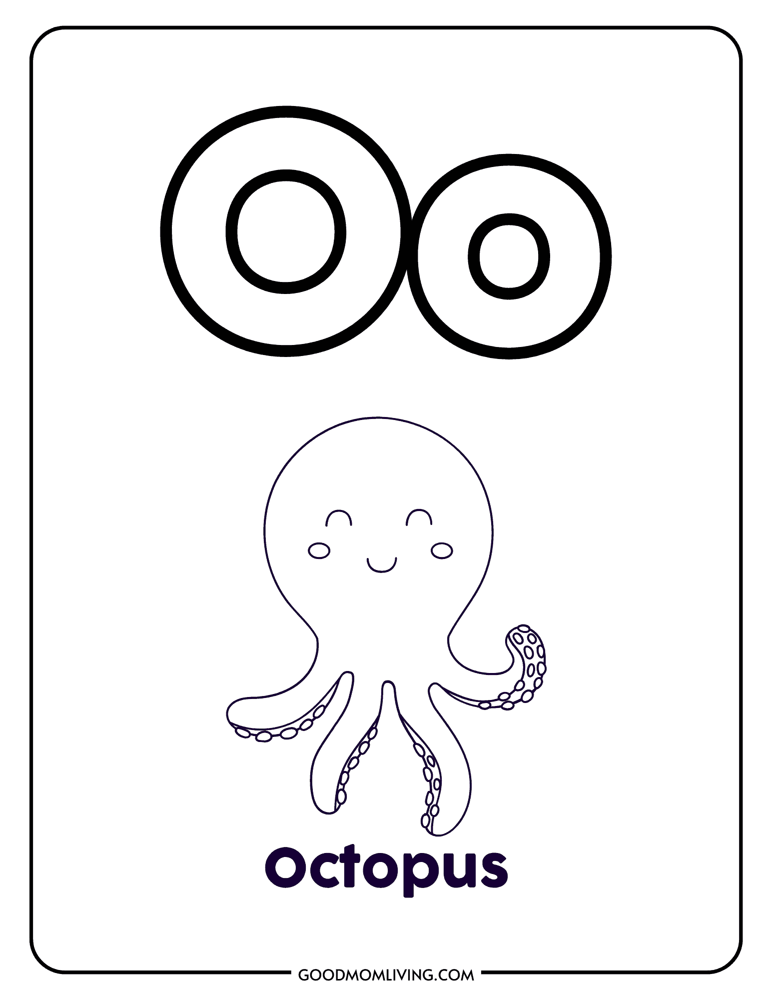 Letter O Coloring Pages: Free Alphabet Coloring Page - Good Mom Living
