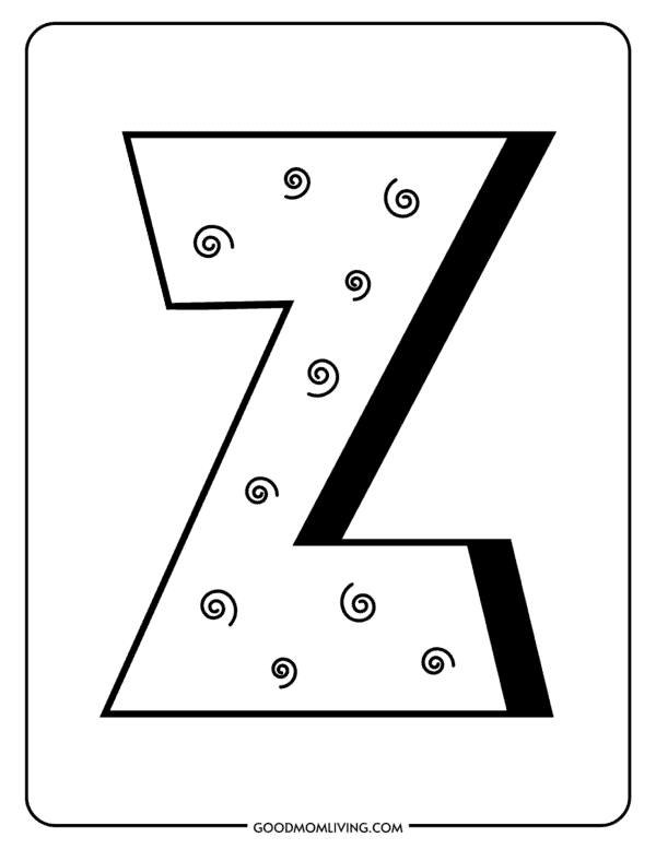 Letter Z Coloring Page: Free Alphabet Printables - Good Mom Living